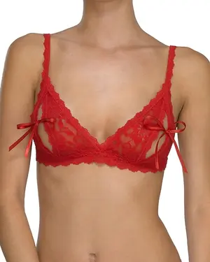 Hanky Panky After Midnight Peekaboo Bows Bralette - Red