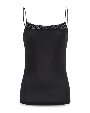 Hanro Moments Spaghetti Strap Camisole - Black