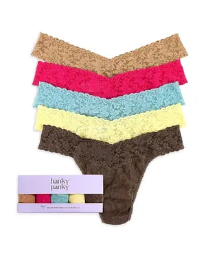 Hanky Panky Hanky Panky Signature Original-Rise Thongs, Set Of 5 Classics