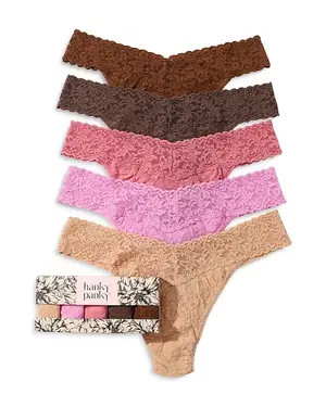 Hanky Panky Hanky Panky Signature Original-Rise Thongs, Set Of 5 Hdpc