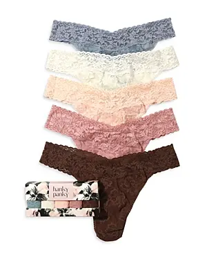 Hanky Panky Hanky Panky Signature Original-Rise Thongs, Set Of 5 Shining Armor