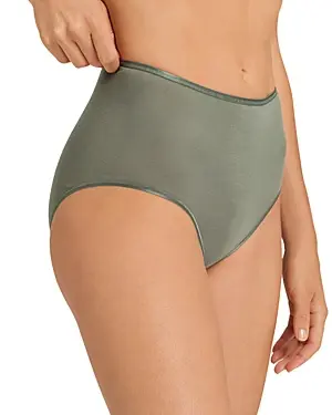 Hanro Cotton Seamless Full Briefs Antique Green