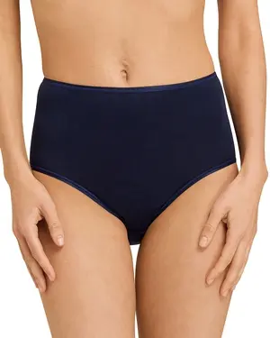 Hanro Cotton Seamless Full Briefs Deep Navy