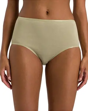 Hanro Cotton Seamless Full Briefs Moss Green