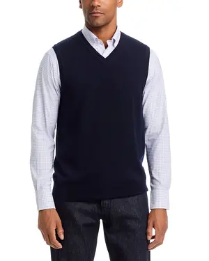 Bloomingdale'S Merino Wool V-neck Vest - Navy