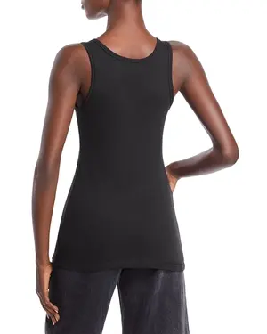 Splendid Fine Rib Scoop Neck Tank - Black