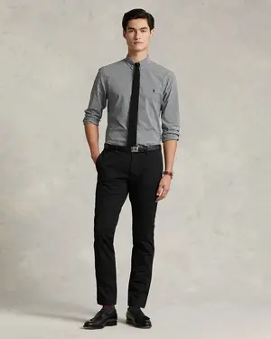 Polo Ralph Lauren Slim Fit Long Sleeve Poplin Button Down Shirt - Black/white Check
