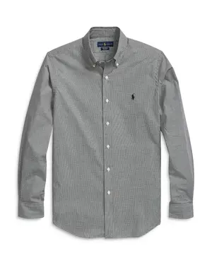 Polo Ralph Lauren Slim Fit Long Sleeve Poplin Button Down Shirt - Black/white Check