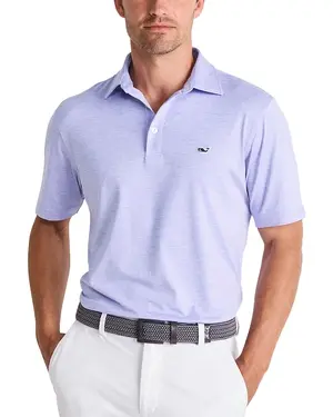 Vineyard Vines St. Jean Stripe Sankaty Regular Fit Polo Shirt Aster/ White Cap