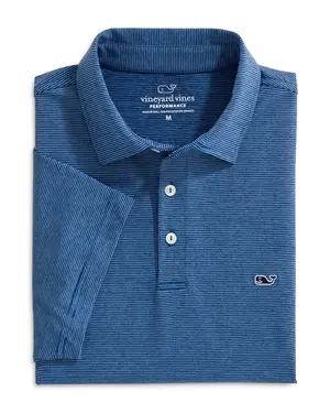 Vineyard Vines St. Jean Stripe Sankaty Regular Fit Polo Shirt - Blue Depth Tejeda