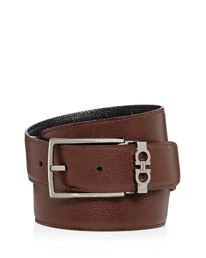 FERRAGAMO Gancini Keeper Reversible Belt - Black/brown