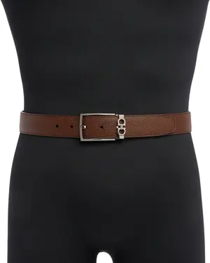 FERRAGAMO Gancini Keeper Reversible Belt - Black/brown