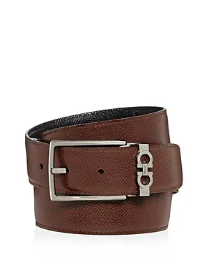 FERRAGAMO Salvatore Ferragamo Gancini Keeper Reversible Belt Black/tan