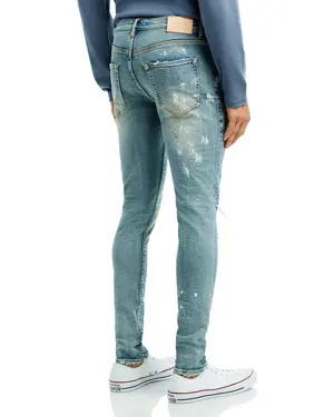 PURPLE BRAND Slim Fit Painter Jeans - Light Indigo