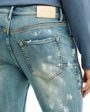 PURPLE BRAND Slim Fit Painter Jeans - Light Indigo
