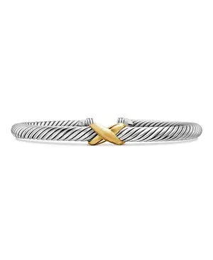 David Yurman X Classic Cable Station Bracelet - Silver/yellow Gold