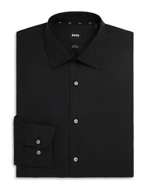 BOSS Basic Solid Slim Fit Dress Shirt - Black