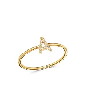 ZOE LEV 14k Yellow Gold Initial Diamond Ring A/gold