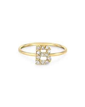 ZOE LEV 14k Yellow Gold Initial Diamond Ring B/gold