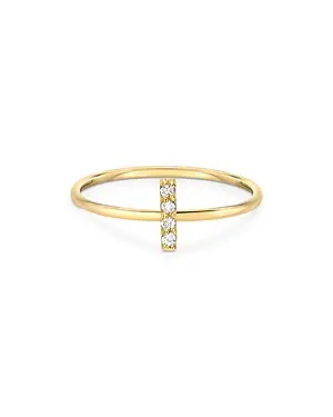 ZOE LEV 14k Yellow Gold Initial Diamond Ring I/gold