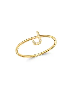ZOE LEV 14k Yellow Gold Initial Diamond Ring J/gold