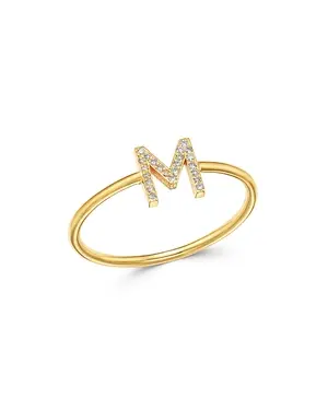ZOE LEV 14k Yellow Gold Initial Diamond Ring M/gold