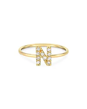 ZOE LEV 14k Yellow Gold Initial Diamond Ring N/gold