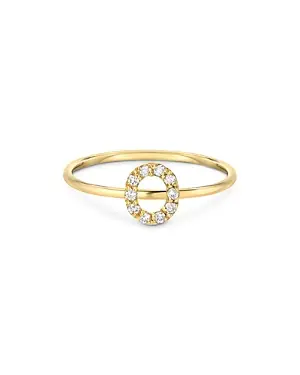 ZOE LEV 14k Yellow Gold Initial Diamond Ring O/gold