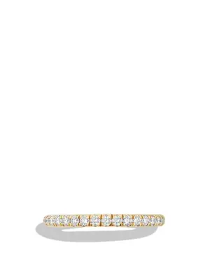 David Yurman Cable Collectibles Ring With Diamonds In 18k Yellow - Gold
