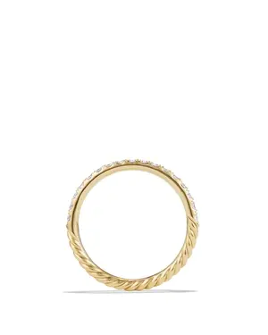 David Yurman Cable Collectibles Ring With Diamonds In 18k Yellow - Gold