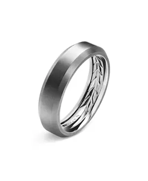 David Yurman Titanium Beveled Band Ring - Gray