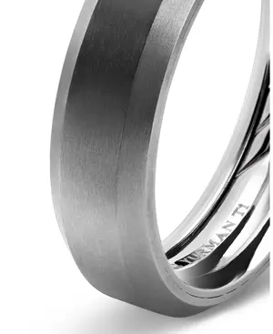 David Yurman Titanium Beveled Band Ring - Gray