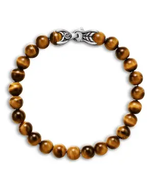 David Yurman Spiritual Beads Bracelet With Tigers Eye - Silver/red