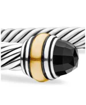 David Yurman Cable Classic Bracelet With 14k Gold, 5mm - Black Onyx