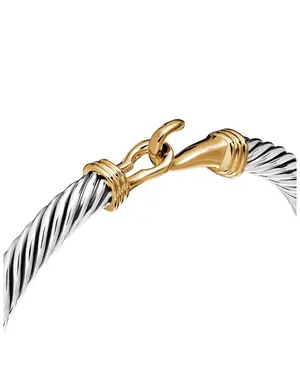 David Yurman Cable Buckle Bracelet With Gold - Gold/silver
