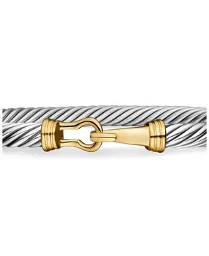David Yurman Cable Buckle Bracelet With Gold - Gold/silver