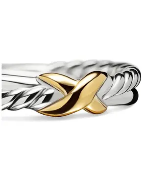 David Yurman Petite X Ring In Sterling Silver And 18k Yellow Gold - Gold/silver