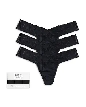 Hanky Panky Supimacotton Low-rise Thongs, Set Of 3 - Black