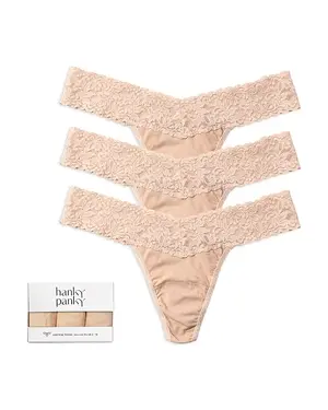 Hanky Panky Supimacotton Low-rise Thongs, Set Of 3 - Chai