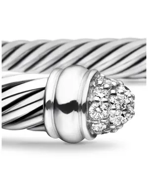 David Yurman Cable Classics Bracelet With Diamonds - Silver