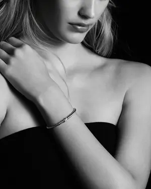 David Yurman X 18k Bracelet With Diamonds