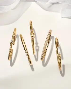David Yurman X 18k Bracelet With Diamonds