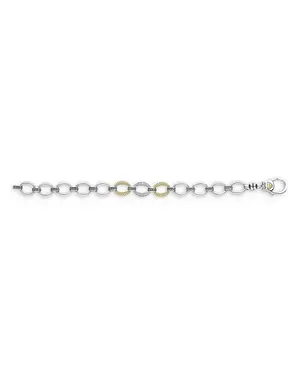 Lagos Sterling And 18k Yellow Gold Diamond Chain Bracelet