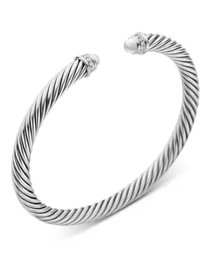 David Yurman Cable Classics Bracelet With Cultured Freshwater Pearls And Diamonds - Pearl