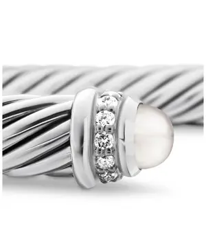 David Yurman Cable Classics Bracelet With Cultured Freshwater Pearls And Diamonds - Pearl