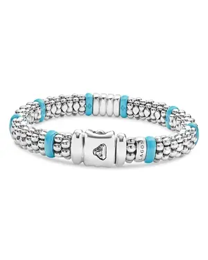 Lagos Blue Caviar & Diamond Sterling Silver Bracelet - Silver/blue