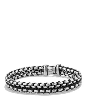 David Yurman Woven Box Chain Bracelet - Black/silver