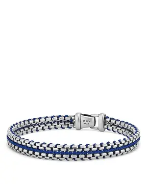David Yurman David Yurman Woven Box Chain Bracelet Blue/silver