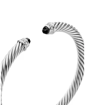 David Yurman Cable Classics Bracelet With Diamonds - Black Onyx