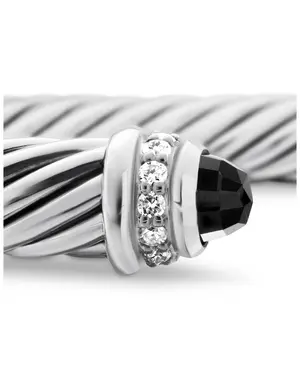 David Yurman Cable Classics Bracelet With Diamonds - Black Onyx